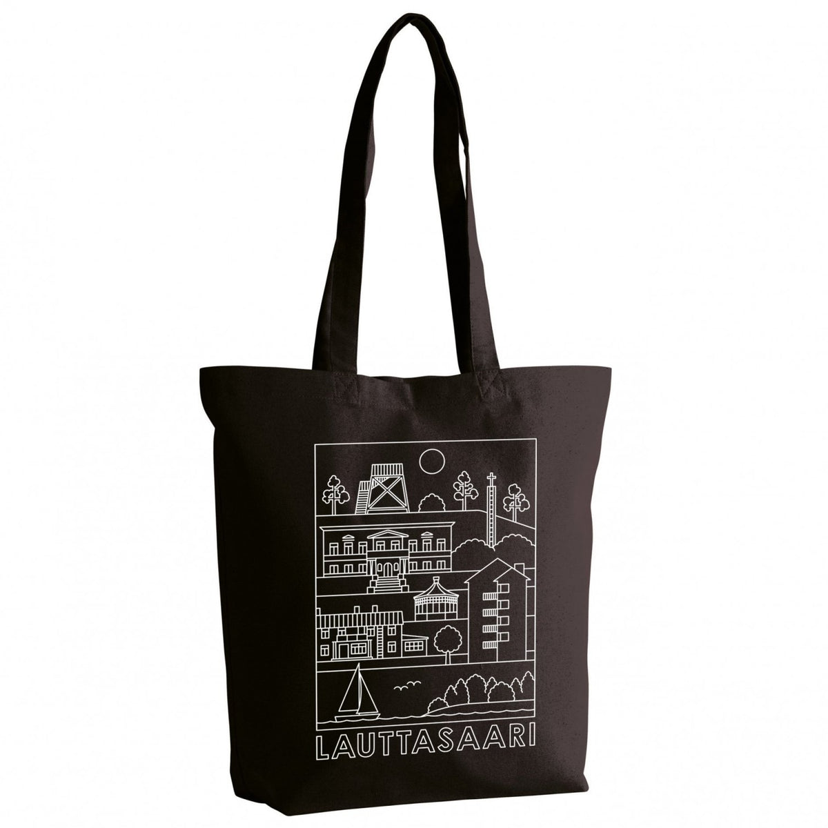 Lauttasaari -nähtävyydet kangaskassi - Nensa